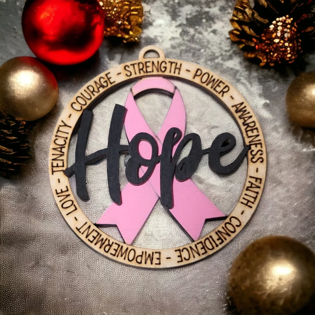 Breast Cancer Awareness Christmas Ornament | Mastermind Printing LLC